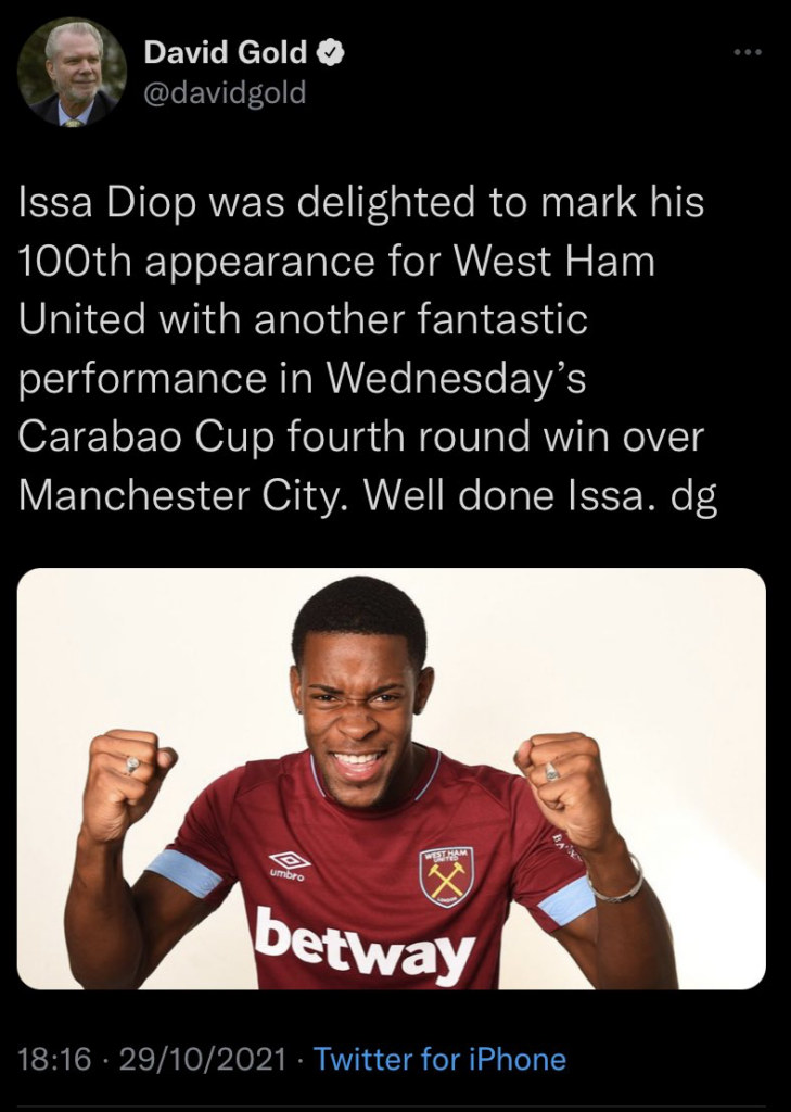 Gold makes fun of himself after social media gaffe - West Ham News