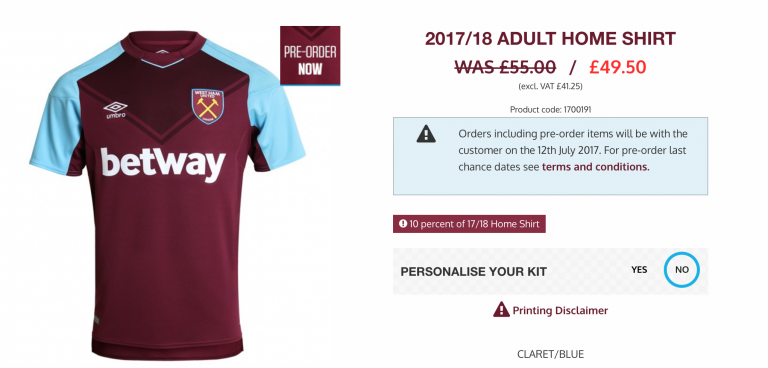 West Ham home kit launched - West Ham News